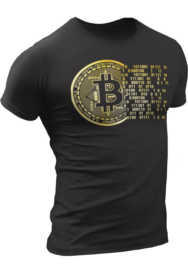 Vintage Bitcoin T-Shirt For Crypto Currency Traders. Golden Bitcoin T ...